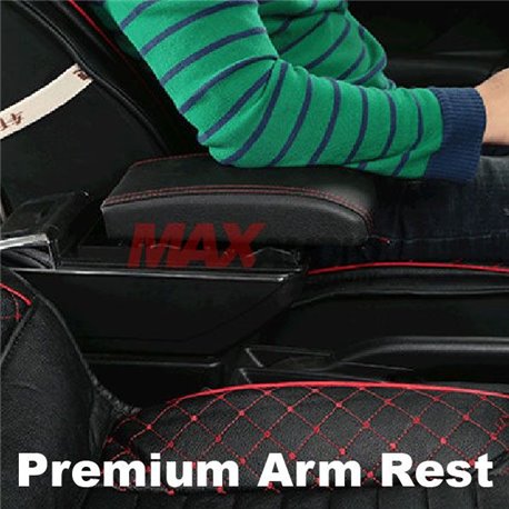 Buy MOST CARS Premium Quality Adjustable Black Leather With Red Stitch ...