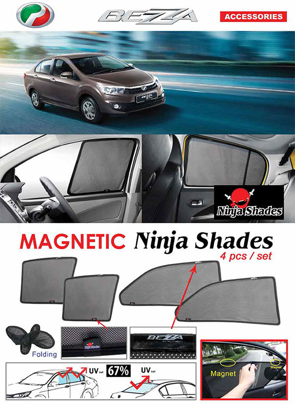 Buy PERODUA BEZZA 2016 2019 NINJA SHADES UV Proof Custom Fit Car Door Window Magnetic Sun Shades 4pcs
