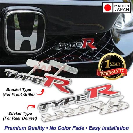 Buy GENUINE 3D TYPE-R Logo Emblem HONDA PROTON PERODUA TOYOTA Stainless ...