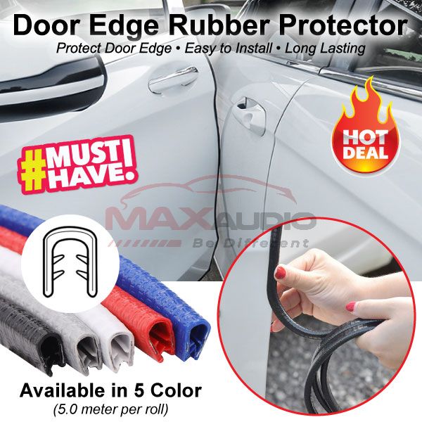Buy Car Door Edge Anti Collision Rubber Steel Guard Strip Trim Scratch Seal Protector 5.0 Meter